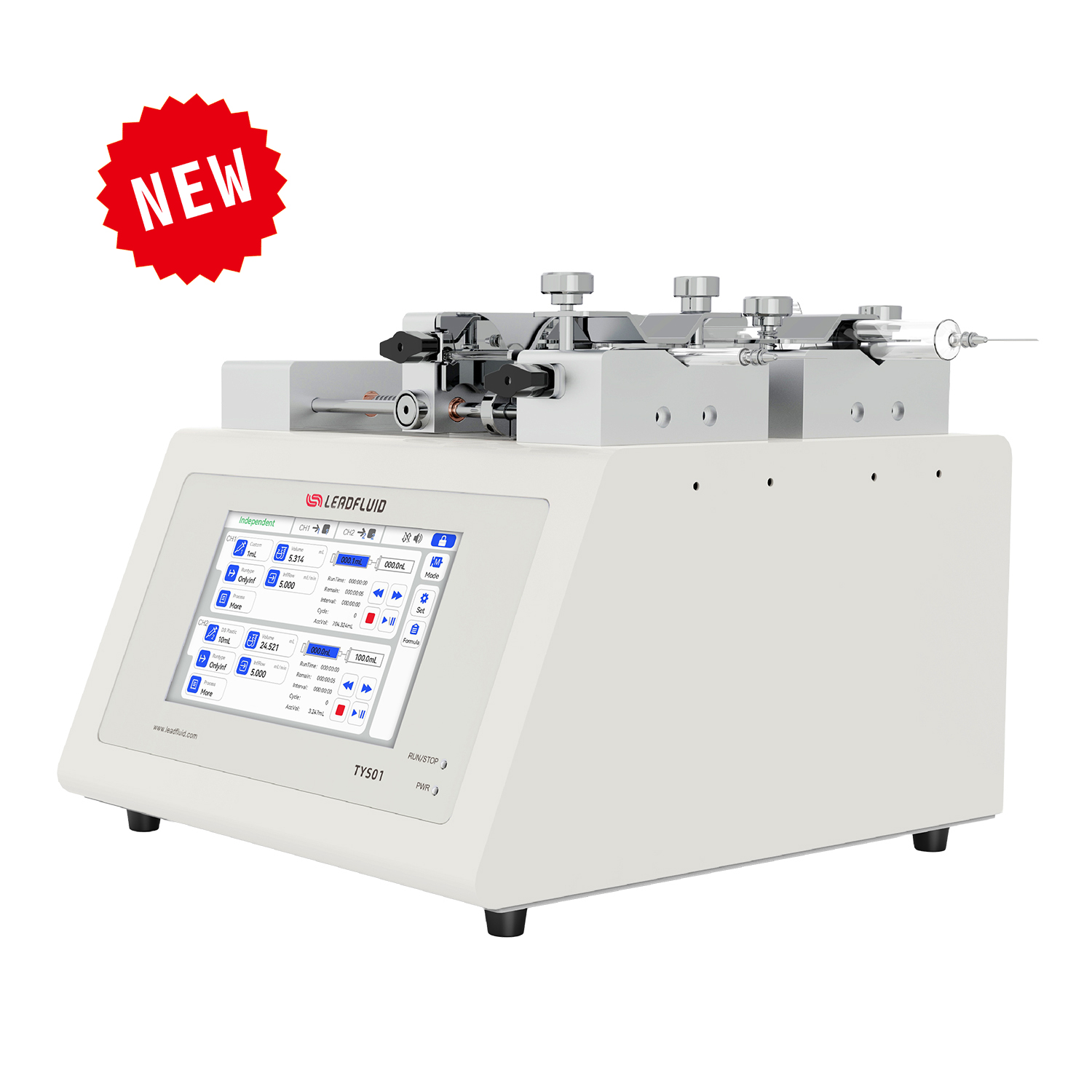 TYS01-02 Dual Rate Syringe Pump - Lead Fluid